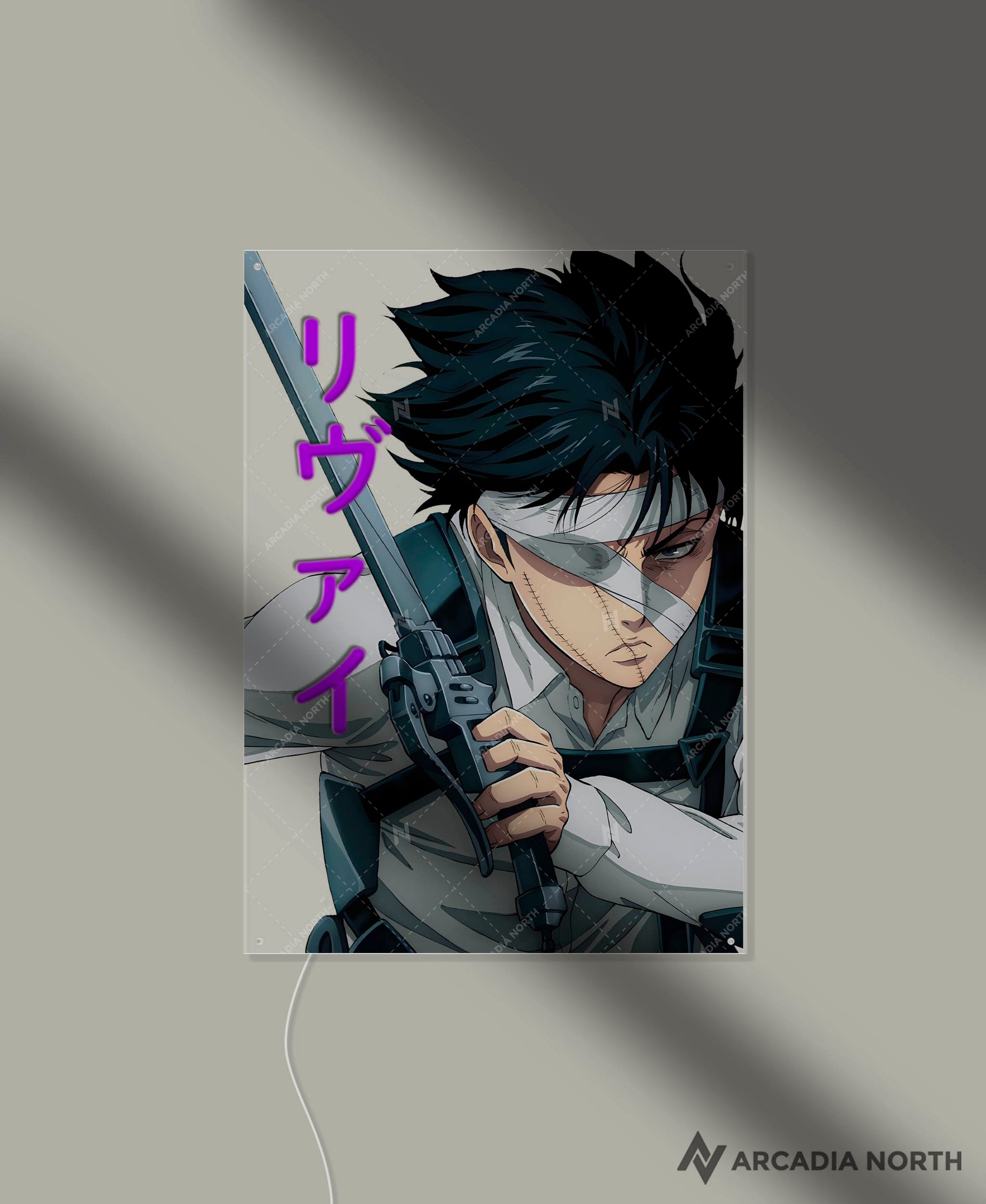 Attack on Titan | Levi Katakana - AURALIGHT™ LED Poster