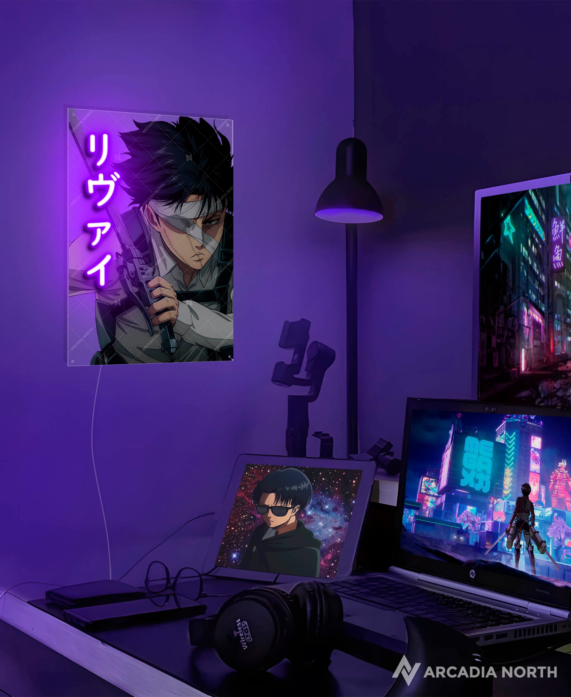 Attack on Titan | Levi Katakana - AURALIGHT™ LED Poster