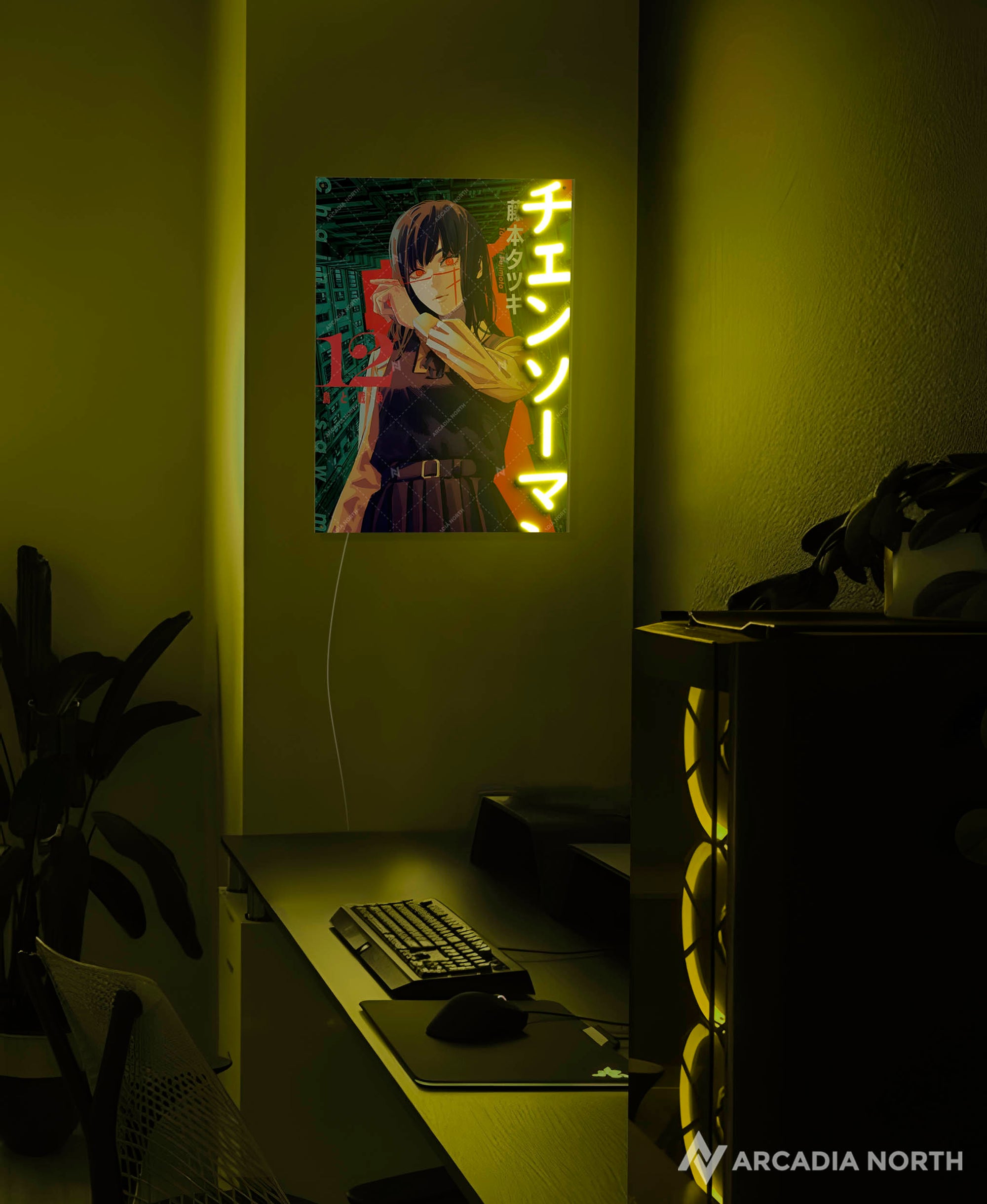 Chainsaw Man | Asa Mitaka Katakana - AURALIGHT™ LED Poster