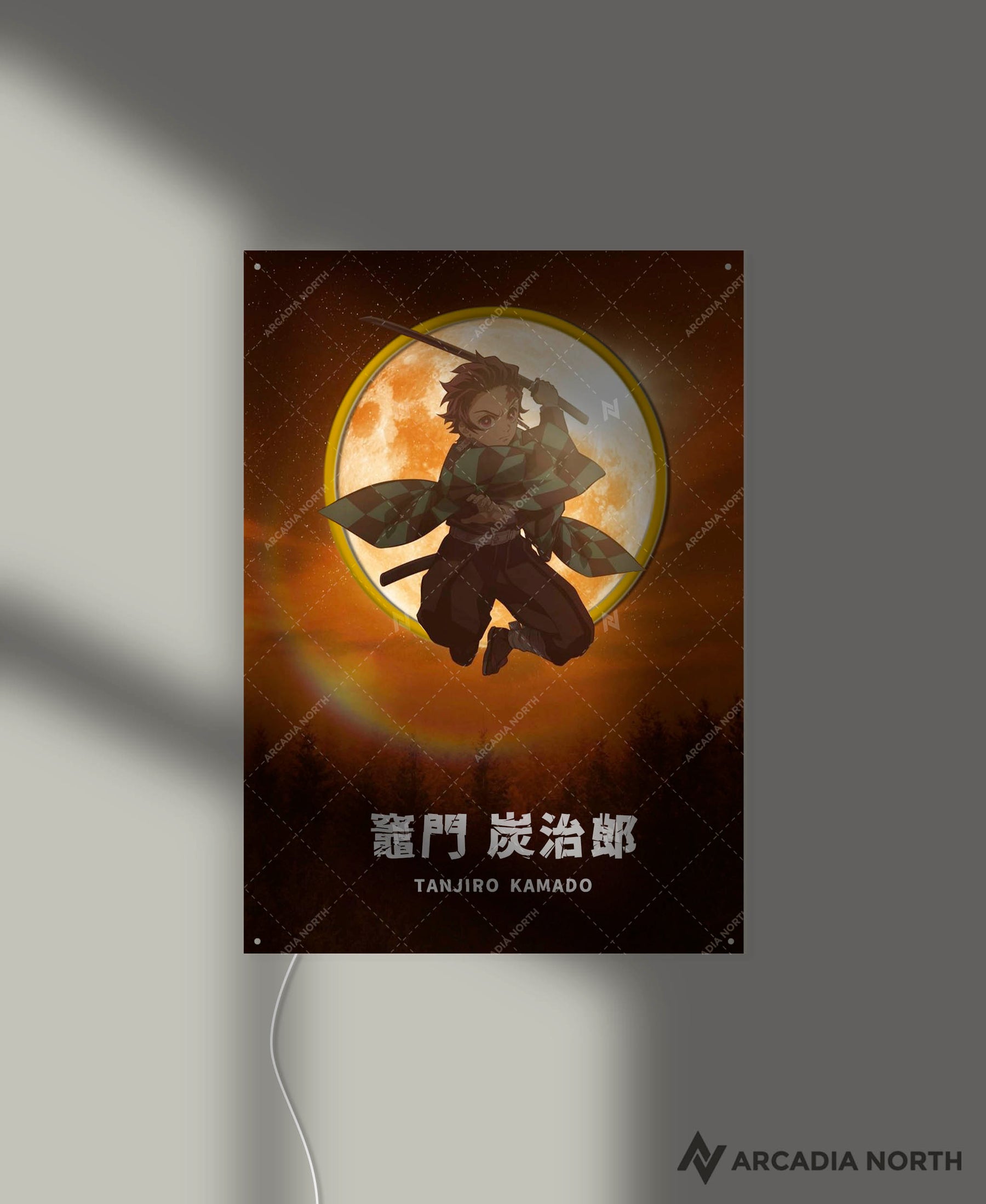 Demon Slayer | Tanjiro Moon - AURALIGHT™ LED Poster