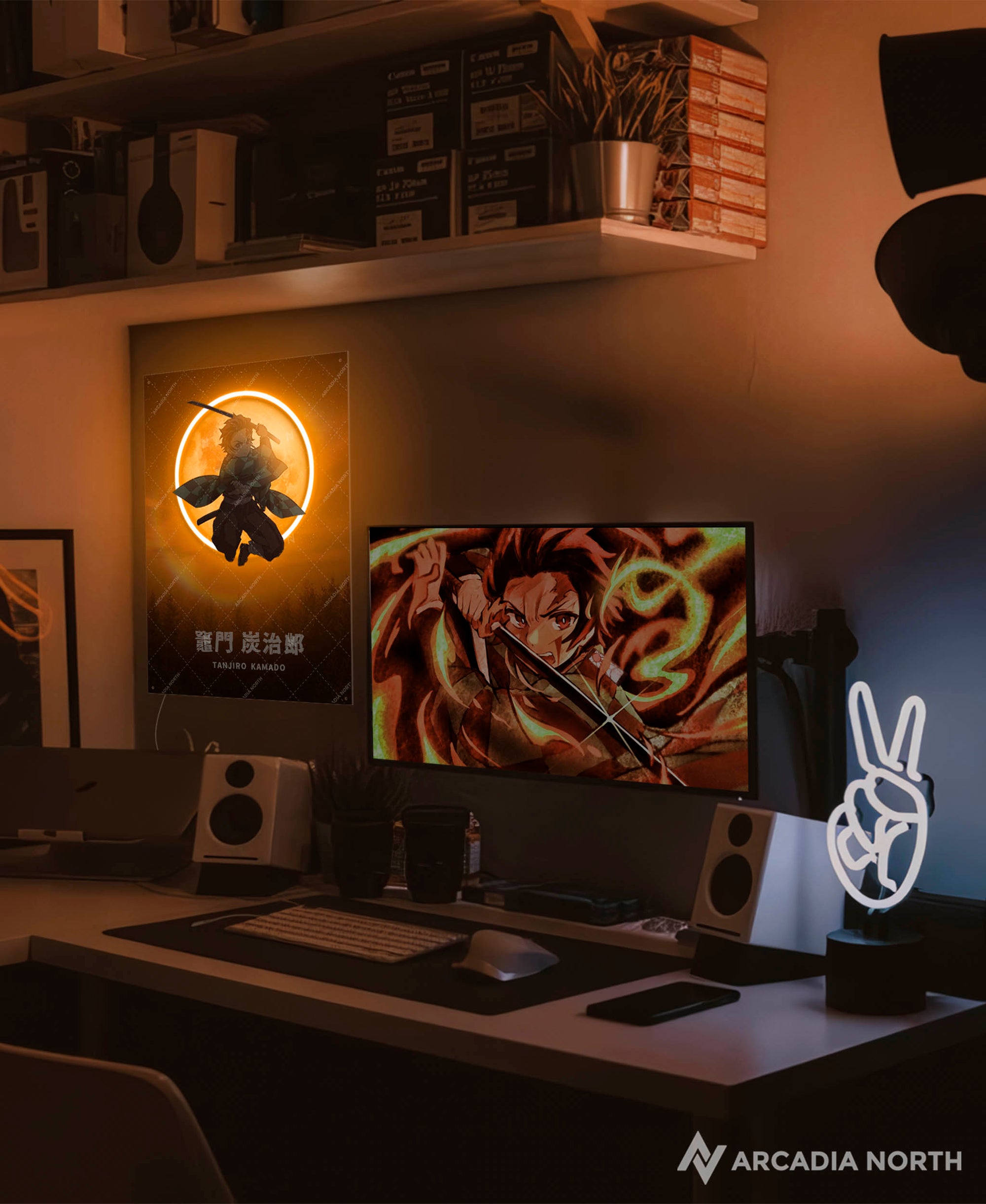 Demon Slayer | Tanjiro Moon - AURALIGHT™ LED Poster