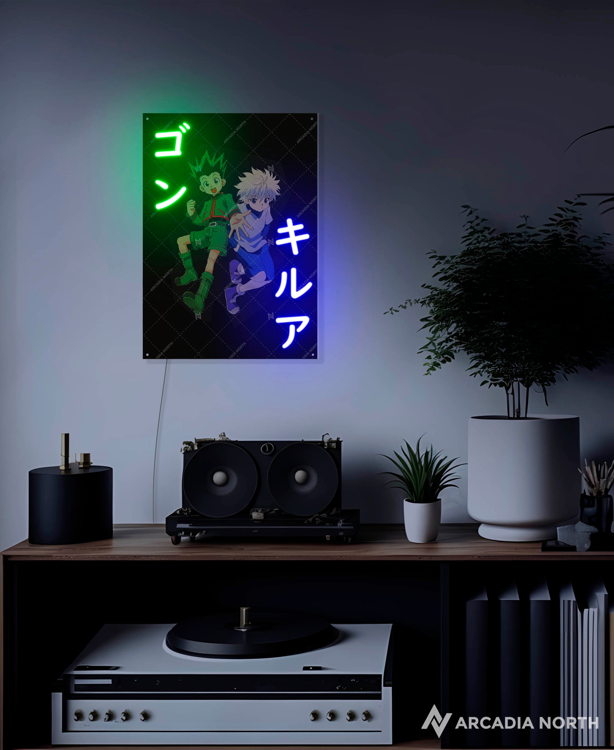 Hunter x Hunter | Gon x Killua Katakana - AURALIGHT™ LED Poster