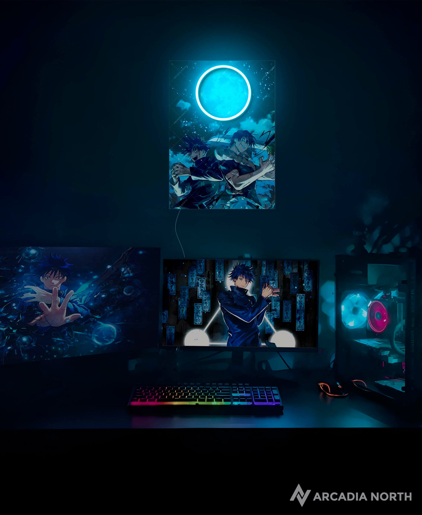 Jujutsu Kaisen | Megumi x Toji Moon - AURALIGHT™ Acrylic Poster