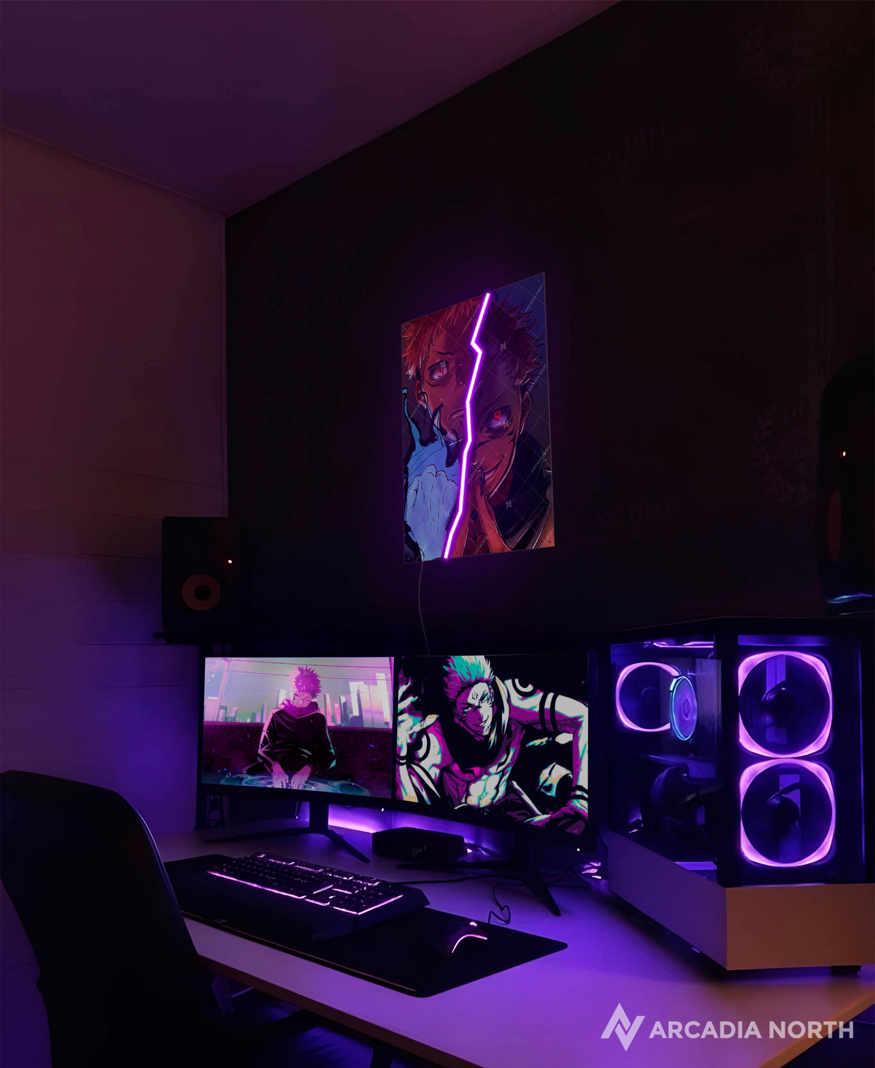 Jujutsu Kaisen | Yuji x Sukuna Split - AURALIGHT™ Acrylic Poster