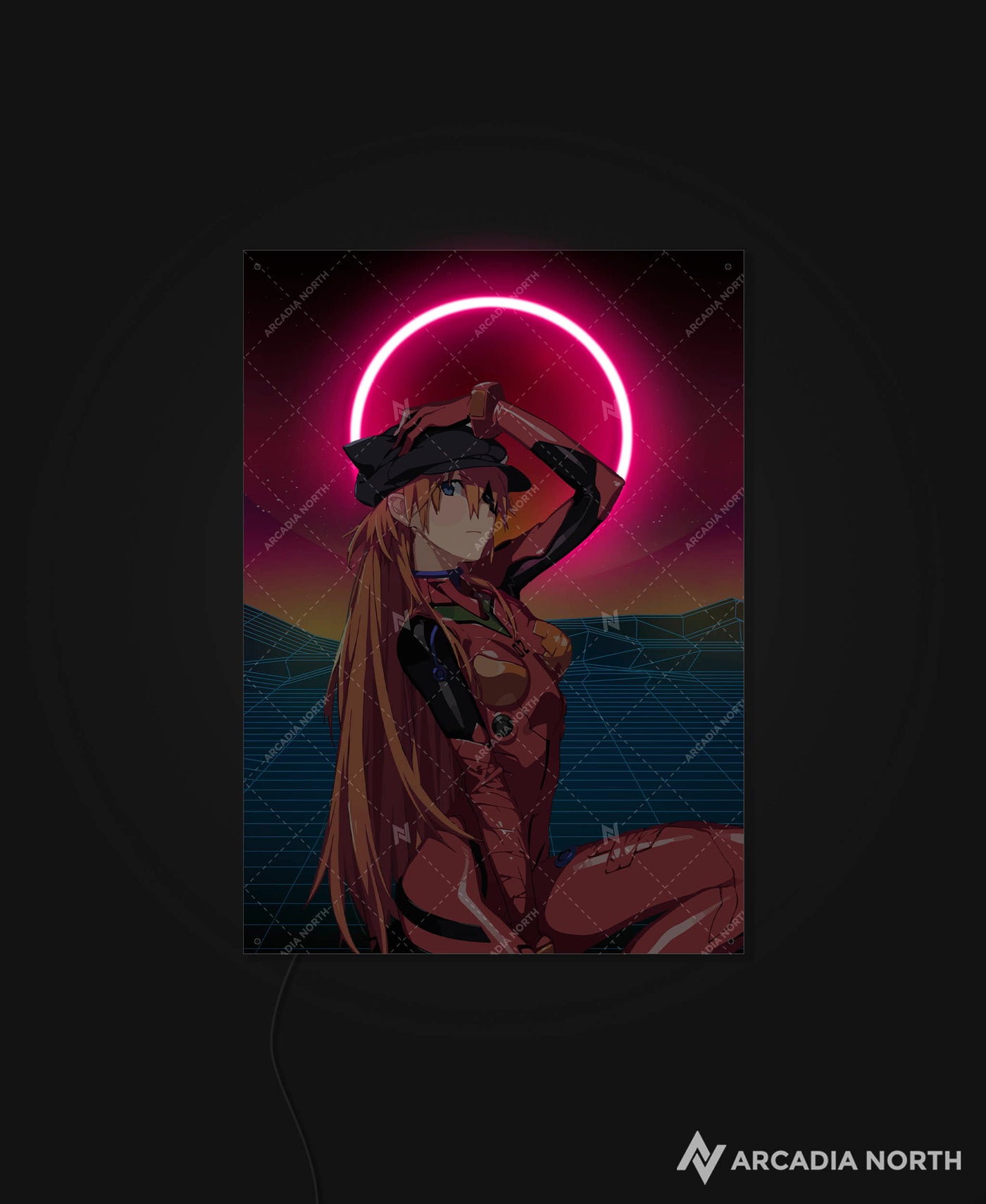 Neon Genesis Evangelion | Asuka Langley Synthwave - AURALIGHT™ LED Poster