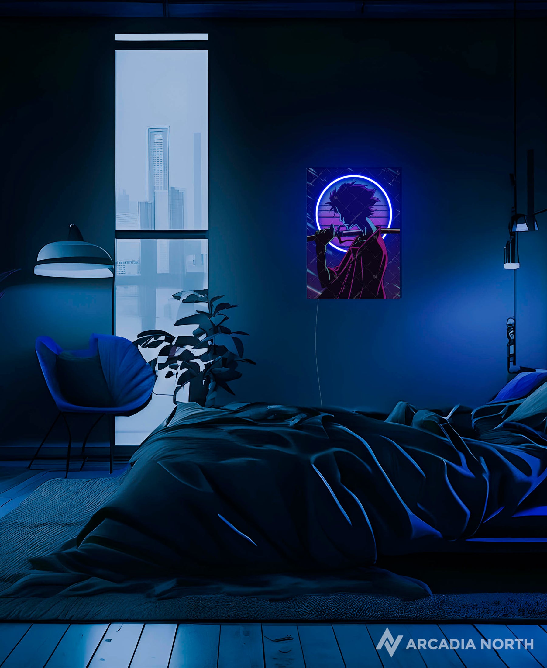 Samurai Champloo | Mugen Synthwave - AURALIGHT™ LED Poster